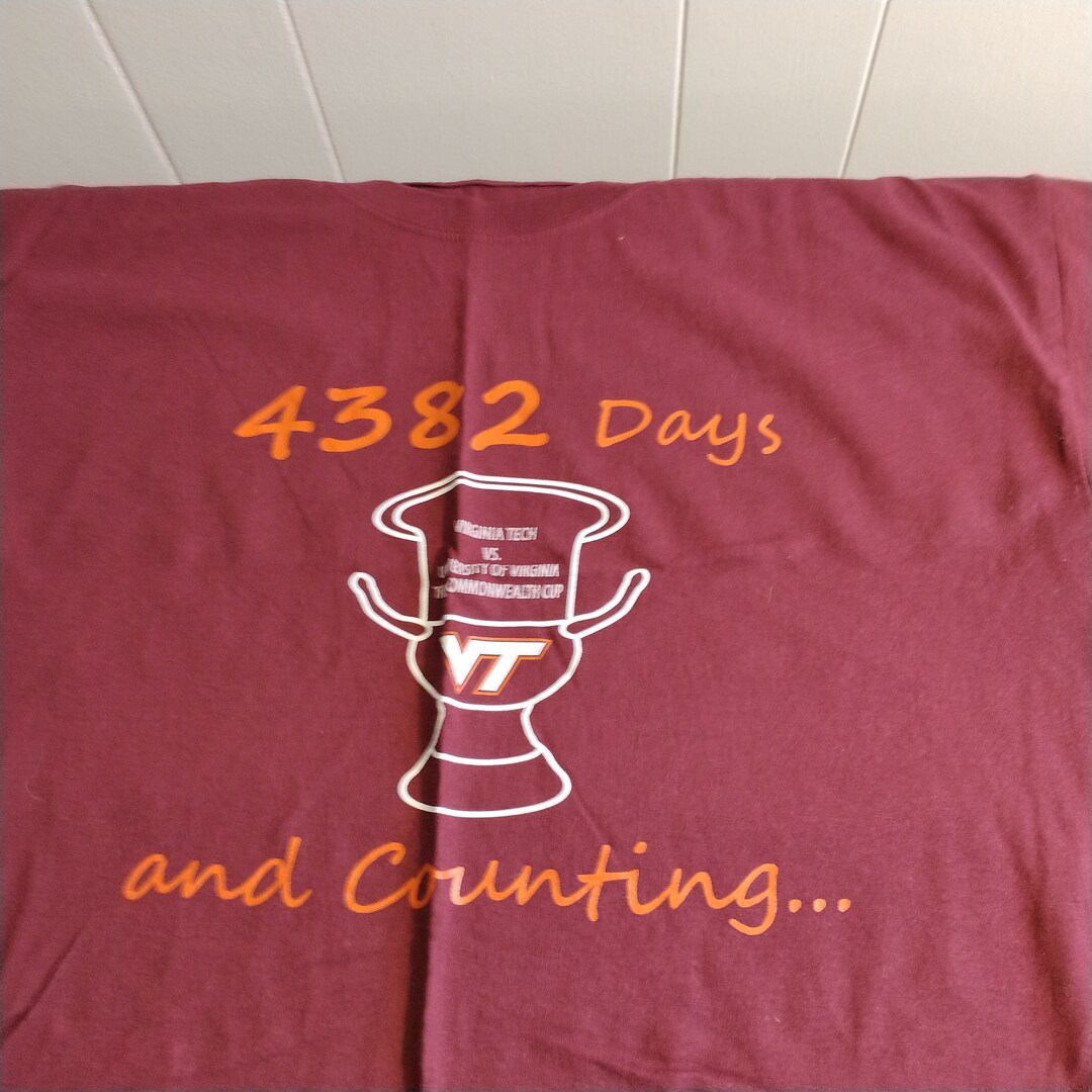 Vintage Virginia Tech T Shirt, 4382 Days Virginia Tech Vs University of ...