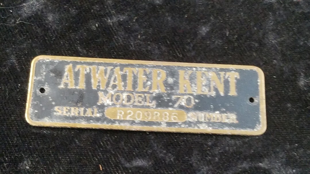 Vintage Atwater Kent Model 70 Brass Emblem Tag Sign Radio Advertising 2 ...