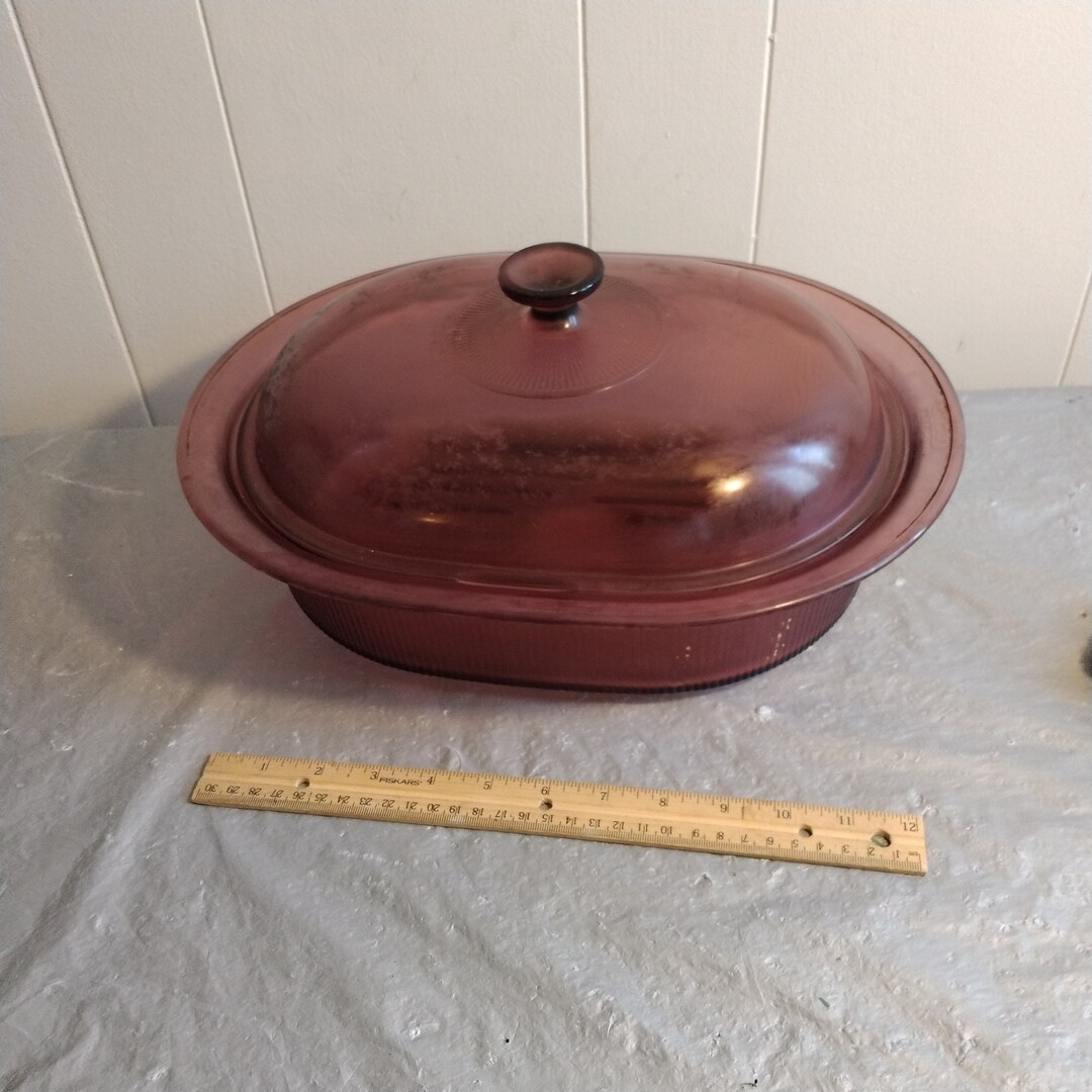 Vintage Purple Glass Vision Roasting Pan - Etsy