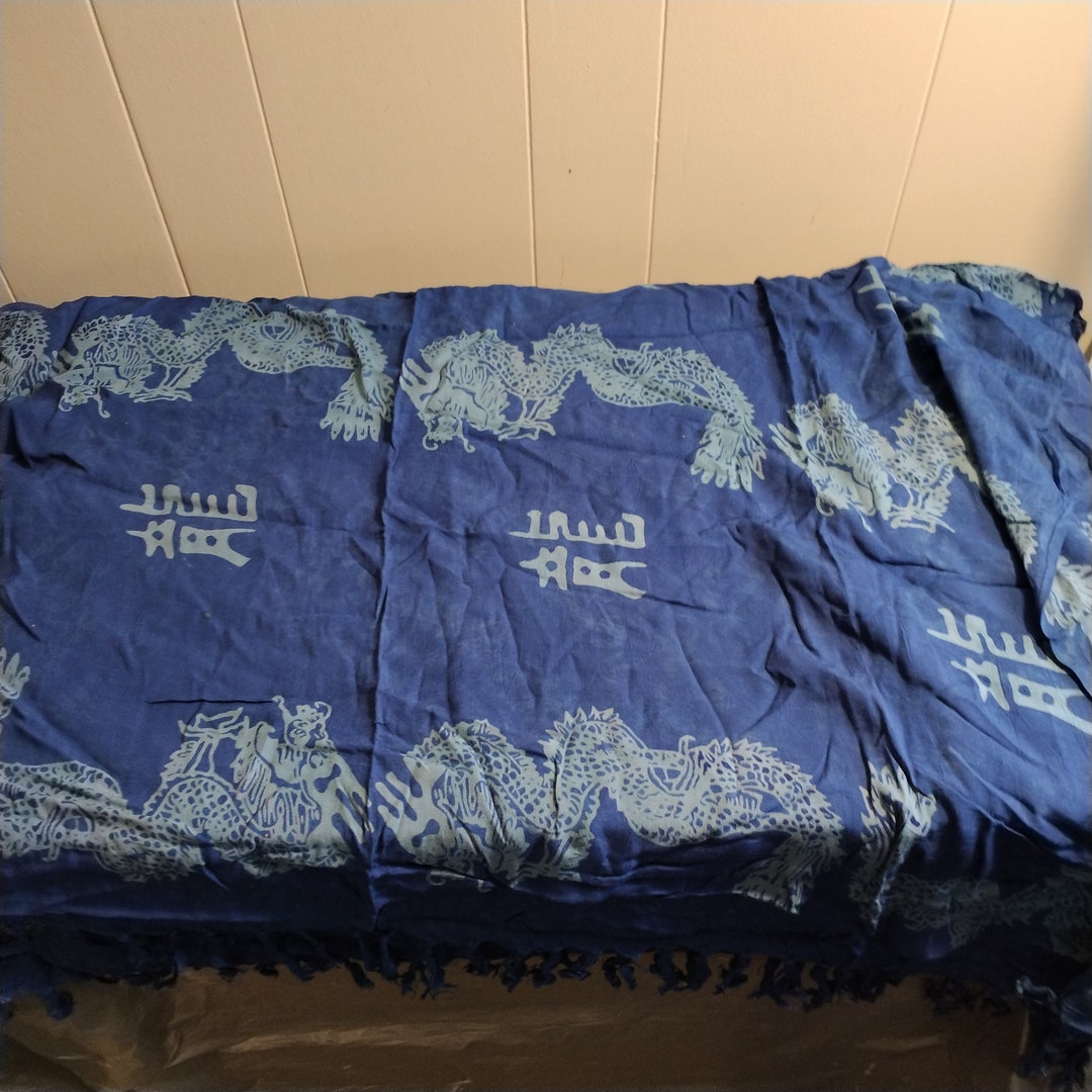 Blue Vintage Bali Bay Wrap Cover up Scarf 58x46" Sarong - Etsy