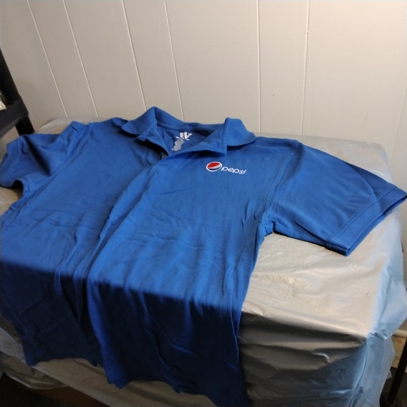 Pepsi Polo Shirt, 1/4 Button, Pepsi Uniform Shirt Lar… - Gem