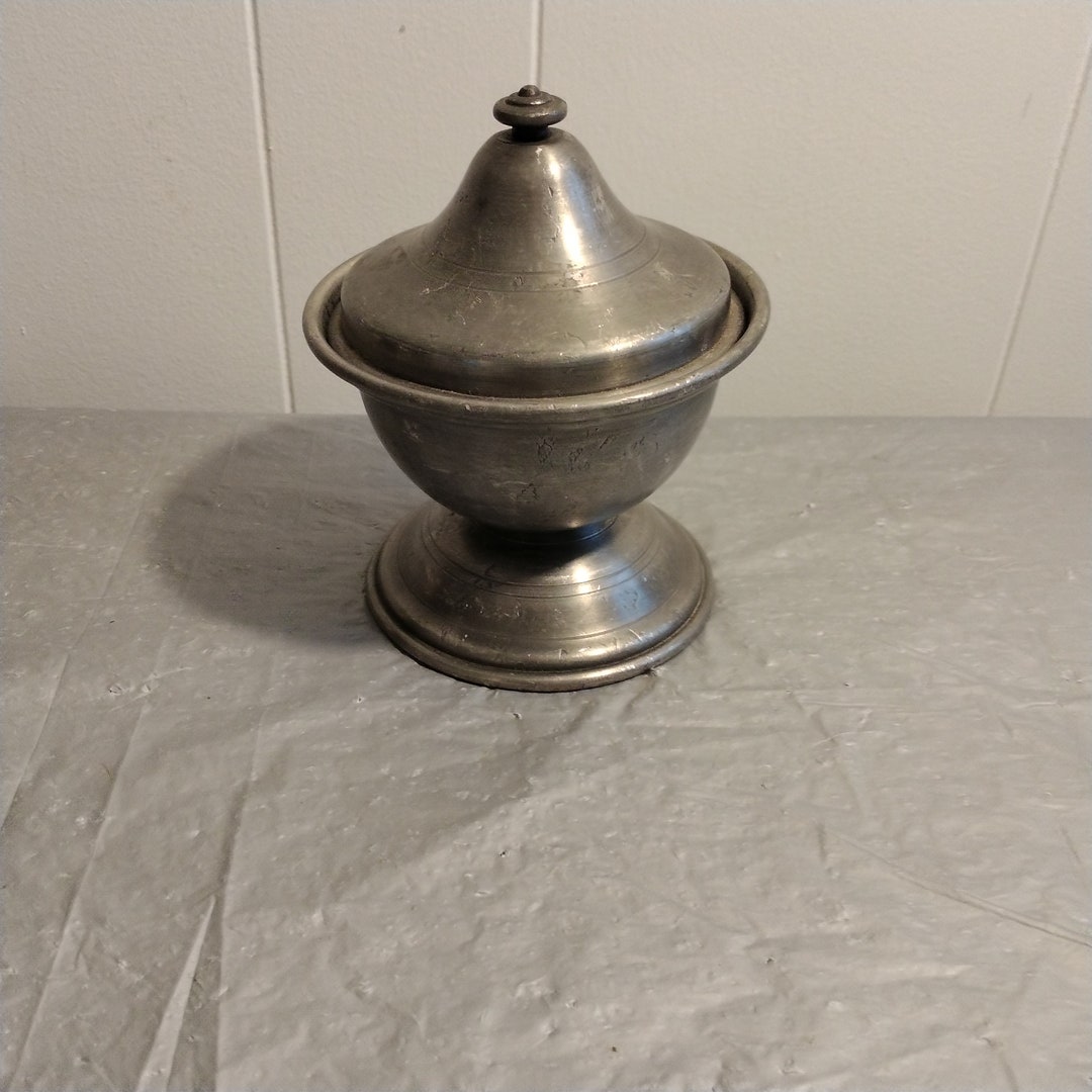 Large Etain Fait Main Jenz Goardere Vintage Pewter Covered Bowl ...