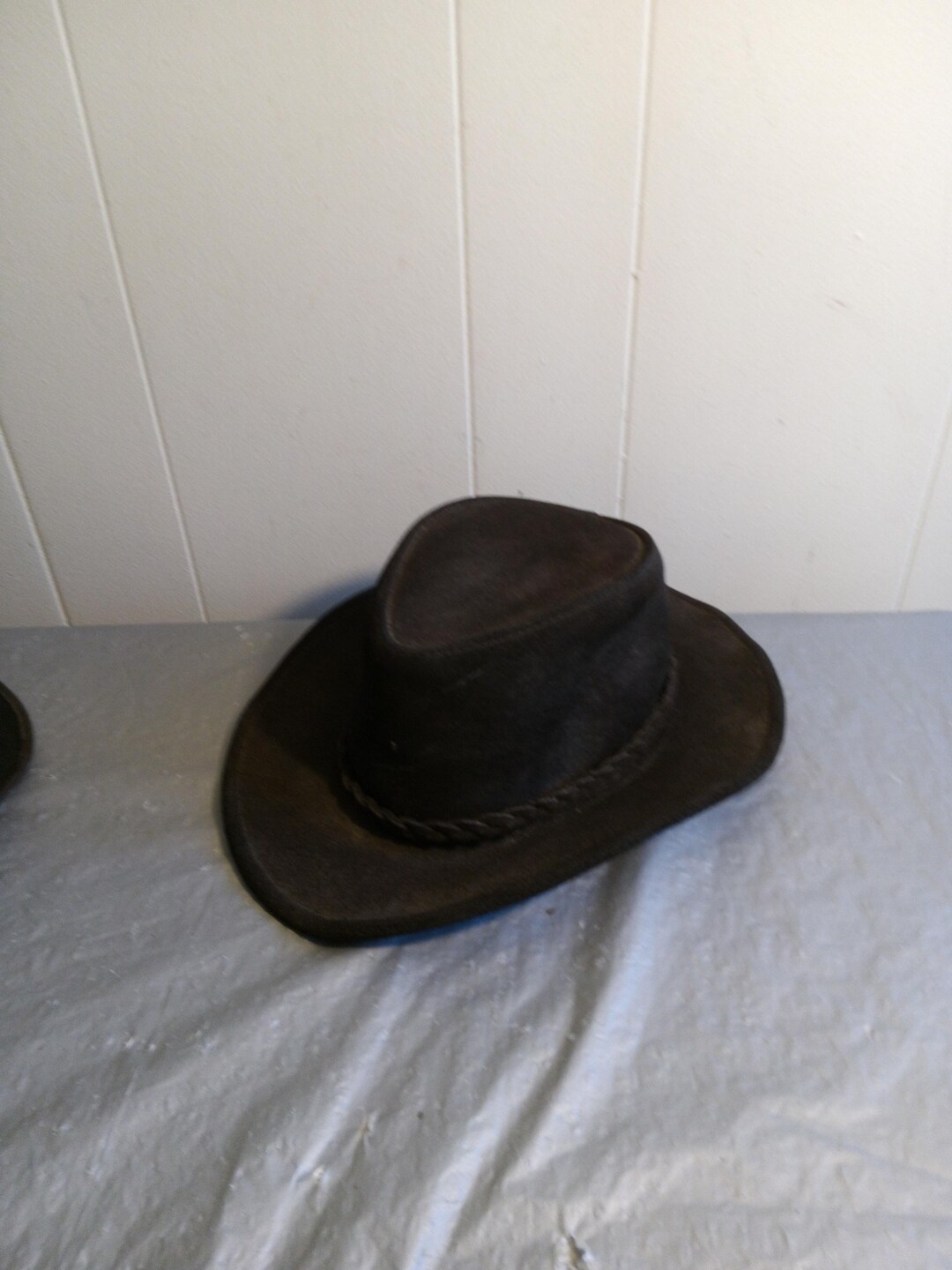 Vintage Mens Leather Down Under Hat, Cowboy Hat, Read Description - Etsy