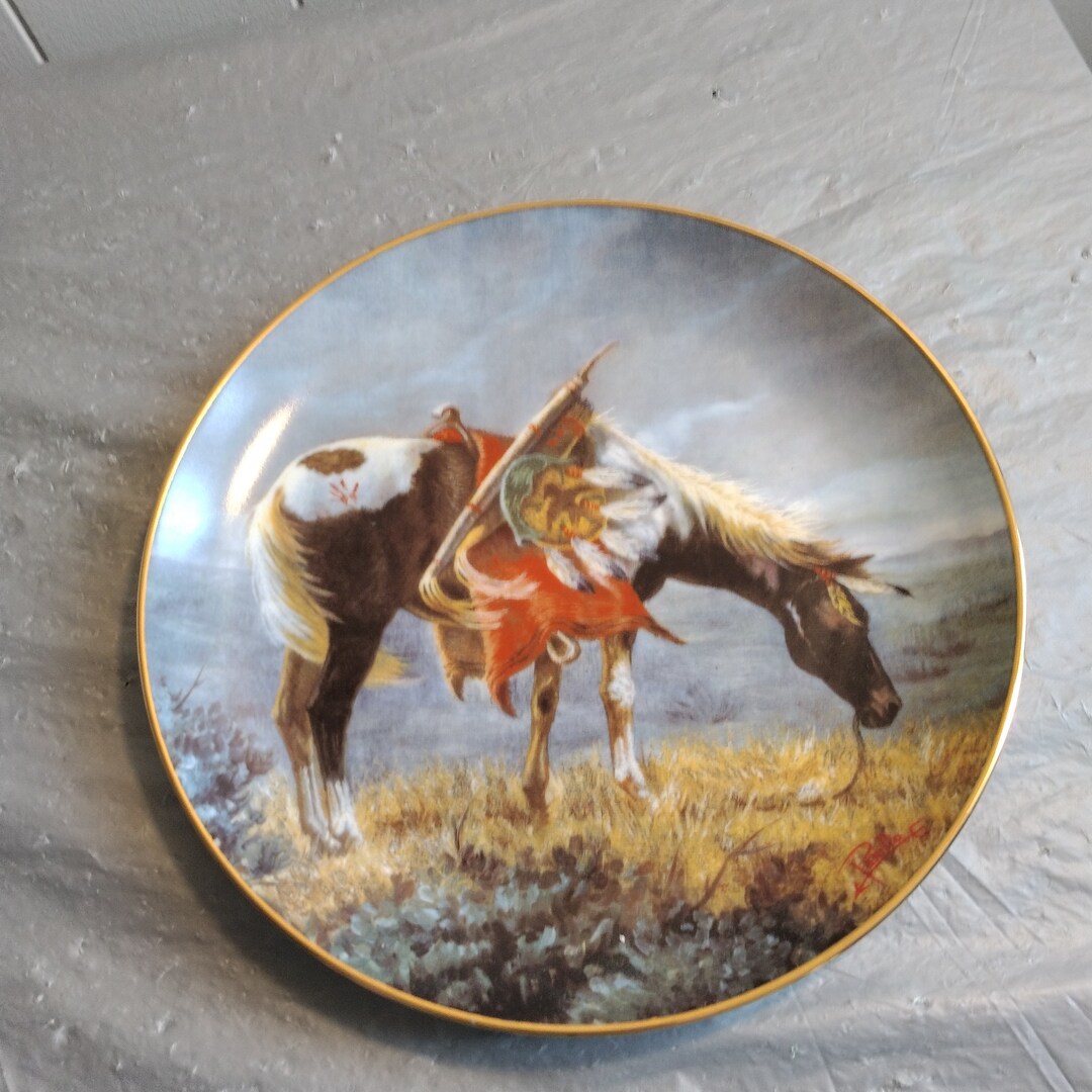 1991 Artaffects Nightshadow A Sioux War Pony Plate War Ponies of the ...