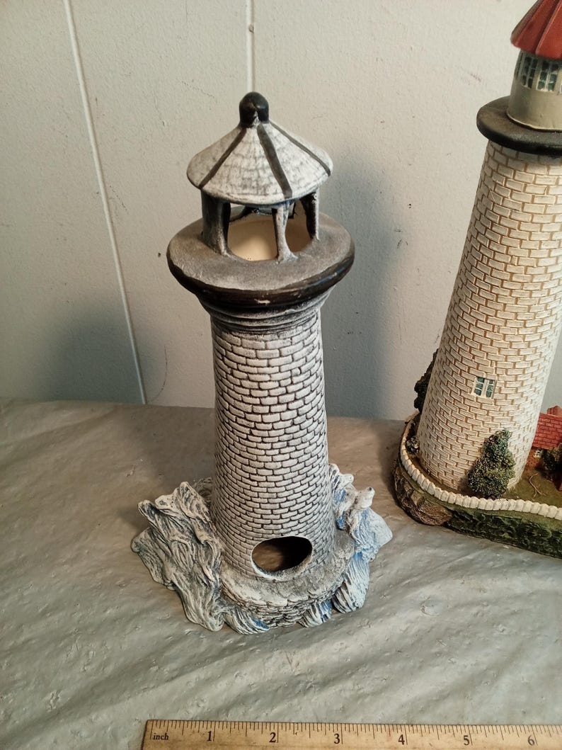 2 Large Lighthouse Figures, One Ceramic Light up Lighthouse - Etsy