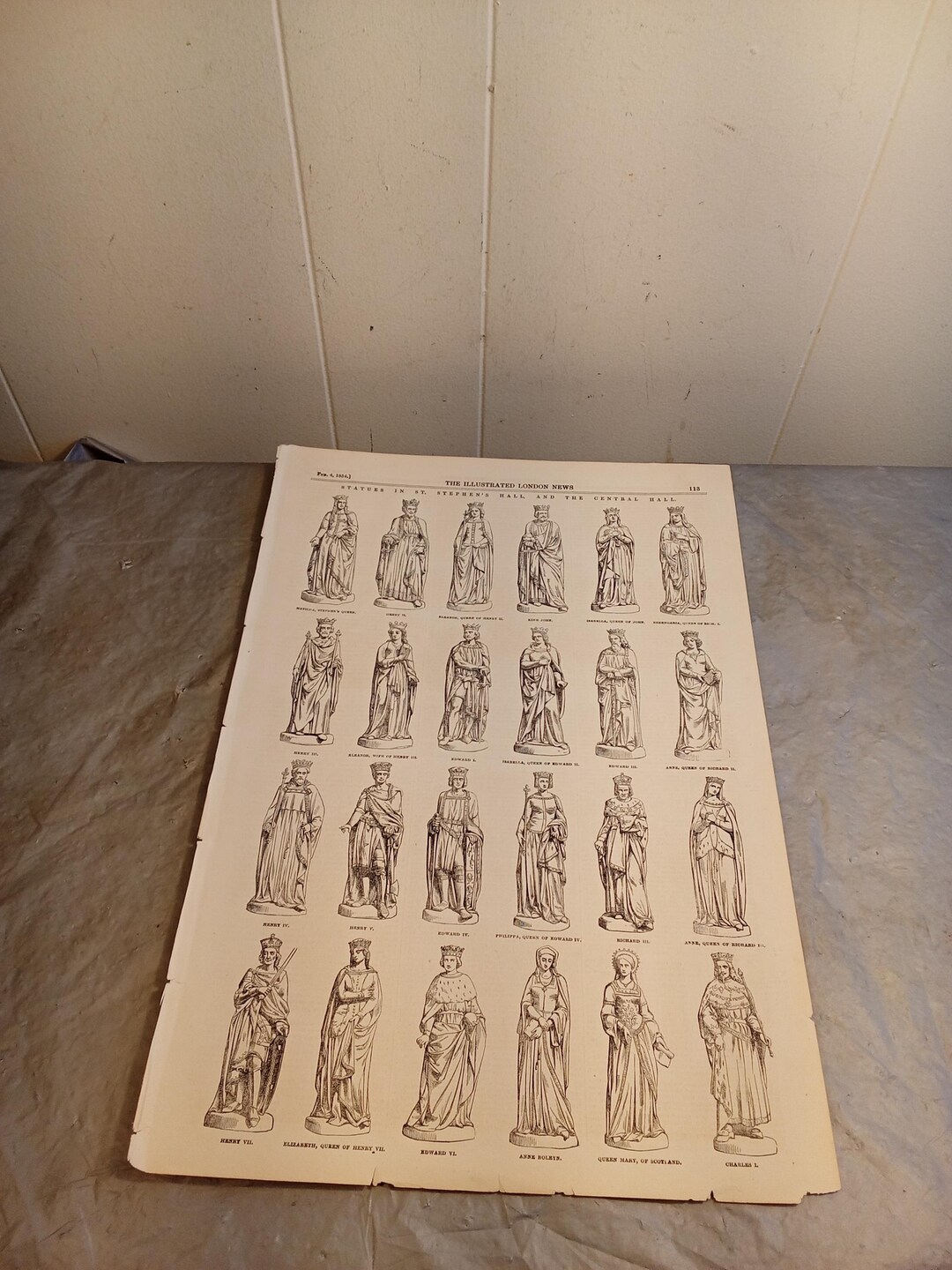 1854 London Newspaper Engraving, Illustrated London News, Statues in St ...