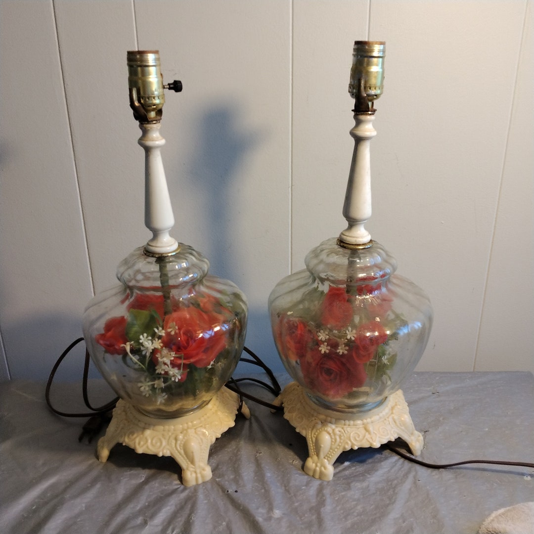Pair Vintage Fillable Table Lamps - Etsy
