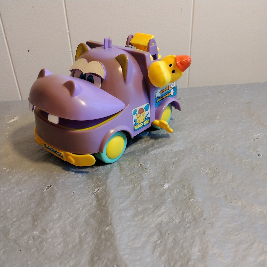 Vintage Wind up Hippo Truck Car, Purple Hippopotamus Toy - Etsy