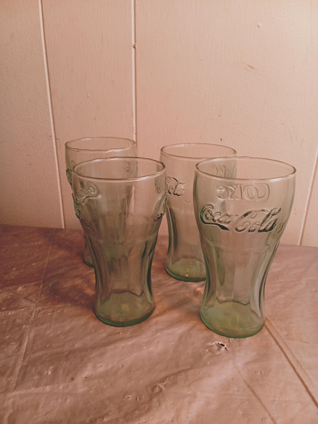 4 IG Mini Coca Cola Glasses, Aqua Coke Glasses - Etsy