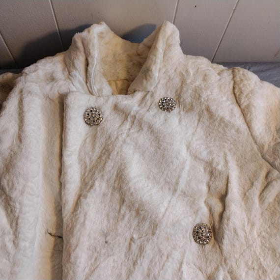 Vintage Long White Faux Fur Velvety Womens Winter Coa… - Gem