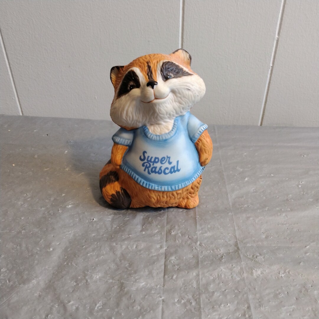 1981 Hallmark Super Rascal Racoon Figure, Animal Figurine - Etsy