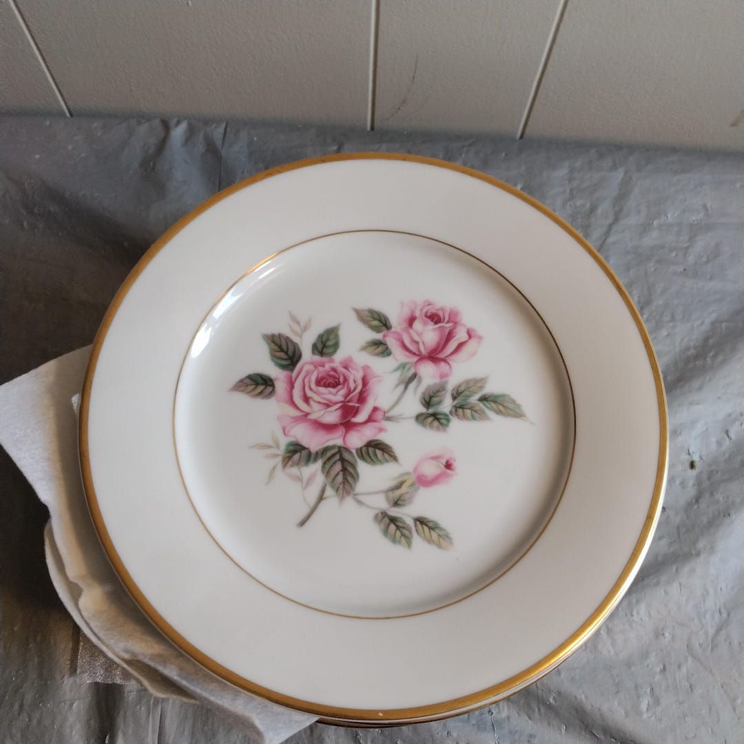 12 Noritake 7 1/2" Plates, Lindrose Pink Rose, Noritake China Japan ...