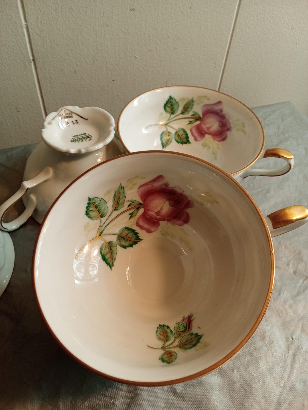 6 Edelstein Bavaria Pink Rose Teacups - Etsy