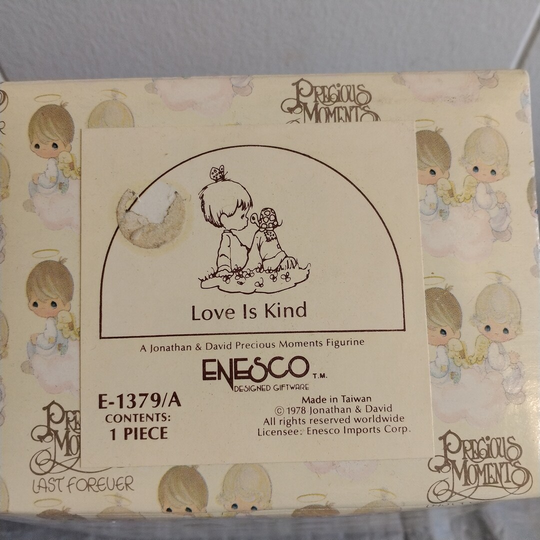 Vintage 1978 Enesco Precious Moments Love is Kind, 1970s Enesco ...
