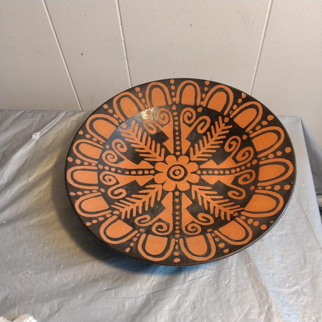 Vintage Signed Art Pottery Bowl Wall Hanging, Decorative Bowl, Read ...