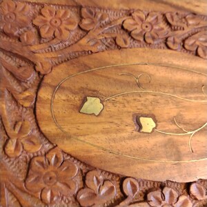 3 Carved Wooden Nesting Boxes With Metal Inlay, Wood Trinket Boxes - Etsy