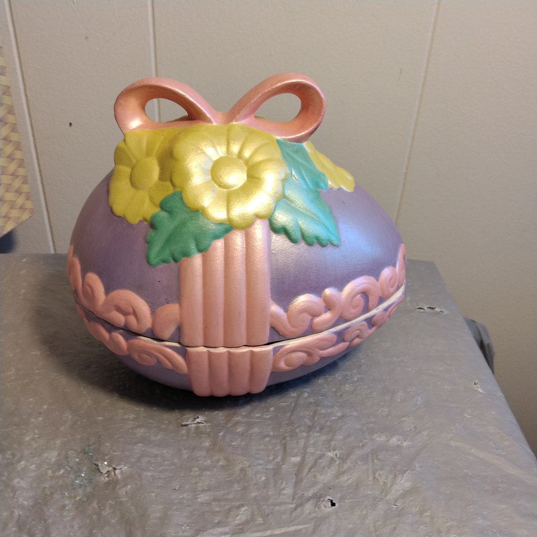Large Ceramic Artisan Covered Egg Easter Decor - Etsy