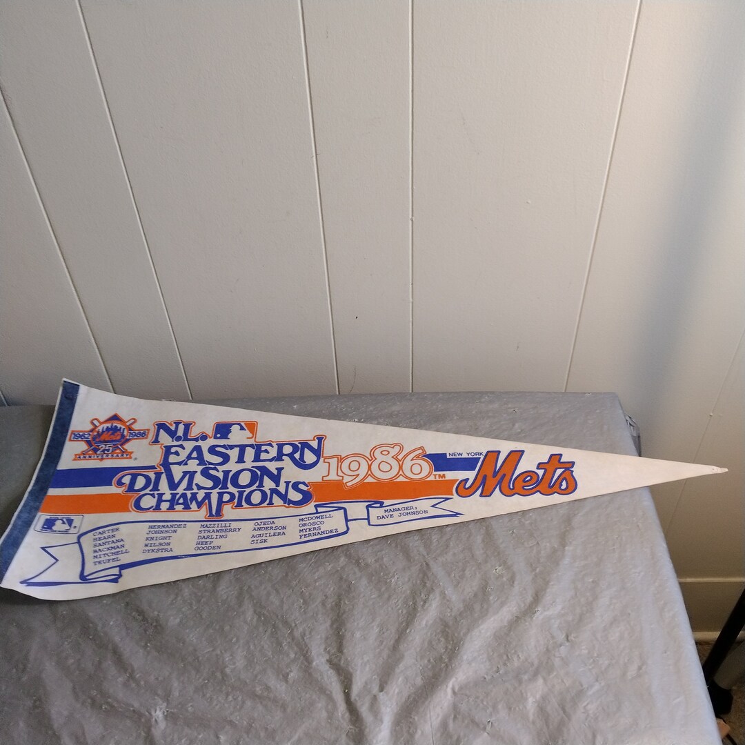 Vintage MLB NY Mets Pennant Eastern Division Champs 1962 1986 Mets ...