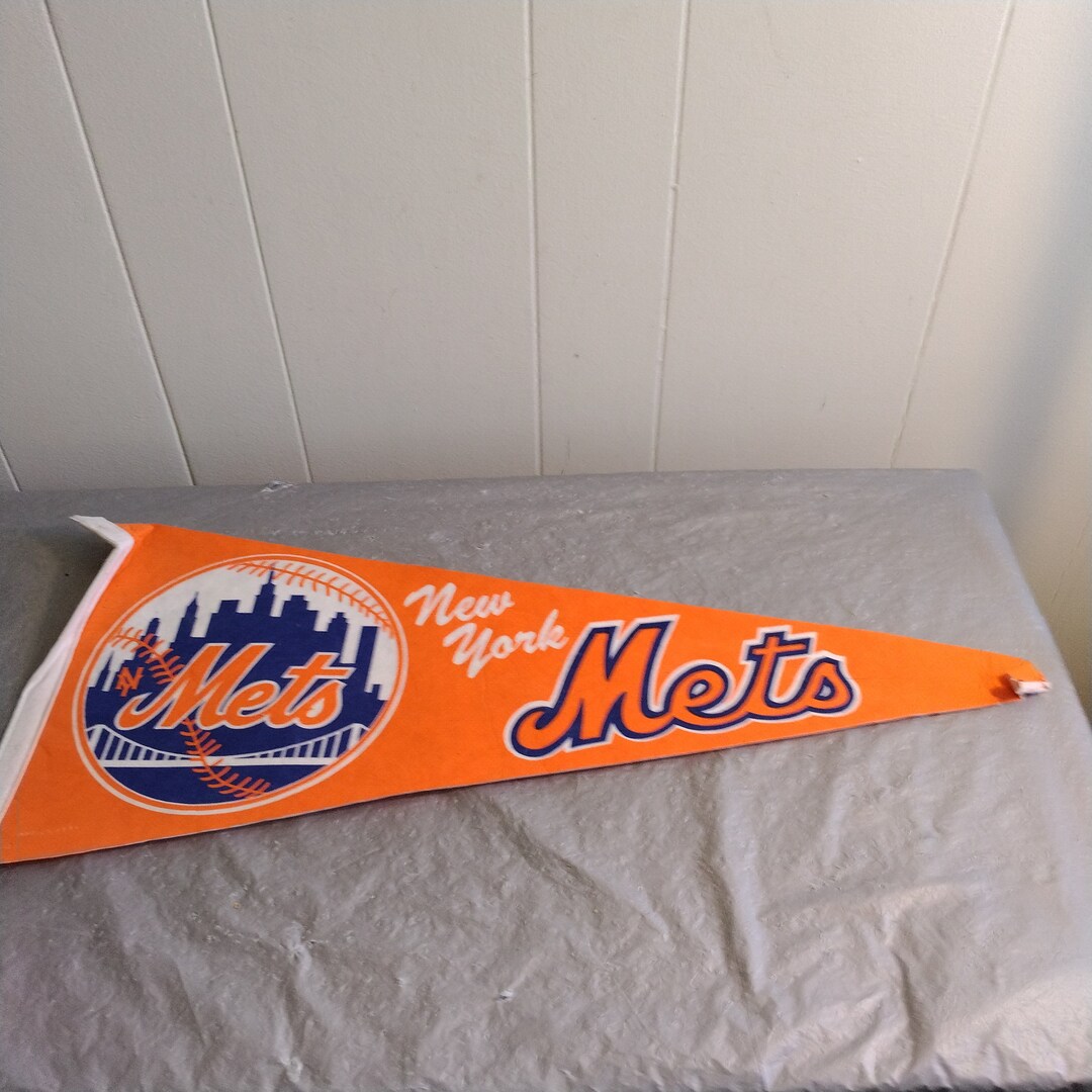 Vintage MLB NY Mets Pennant Orange - Etsy
