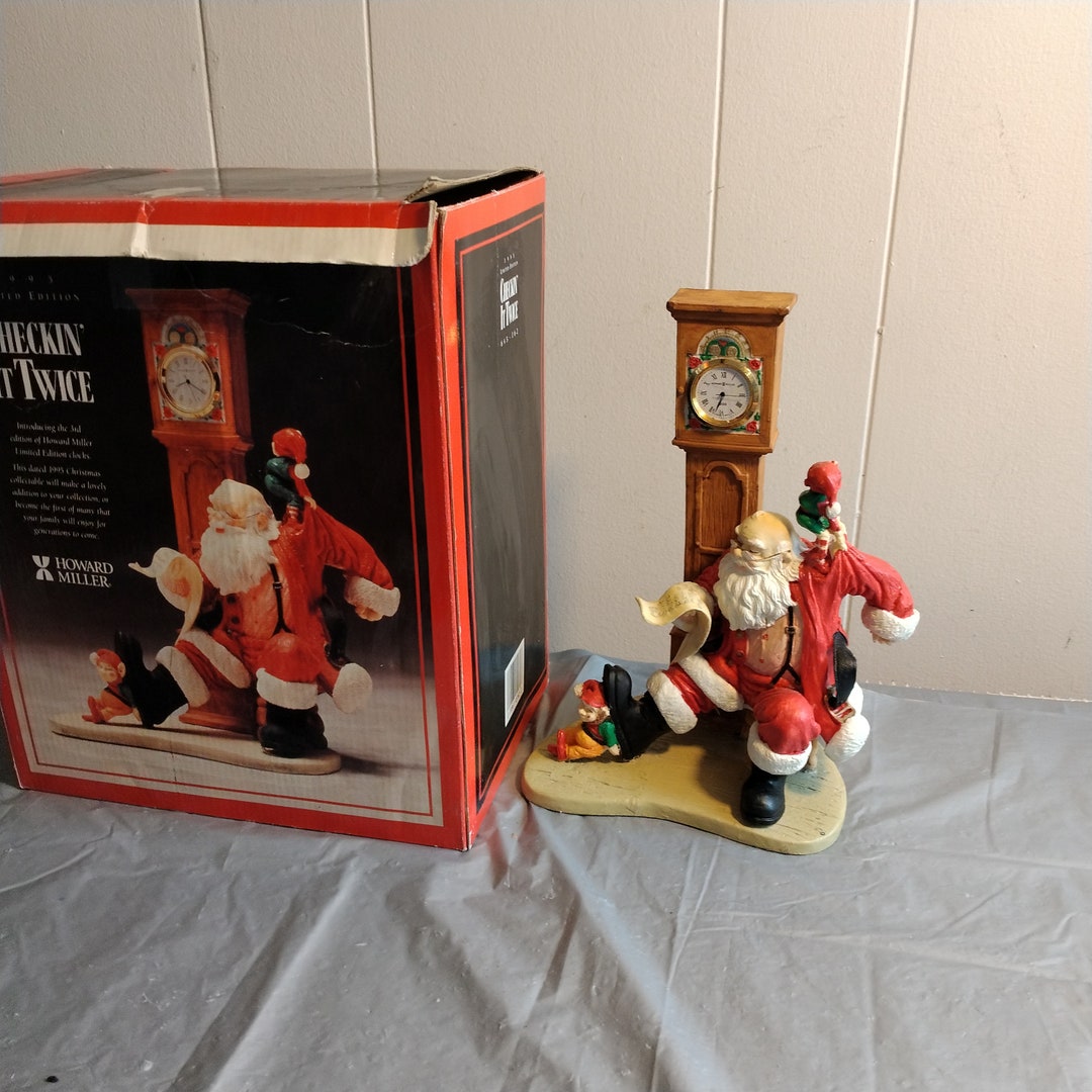 1995 Vintage Howard Miller Santa Figurine Checkin' It Twice, Christmas ...