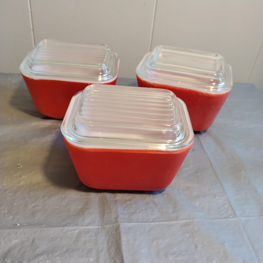 3 Vintage Pyrex Refrigerator Boxes With Lids 0501, Look & Read ...