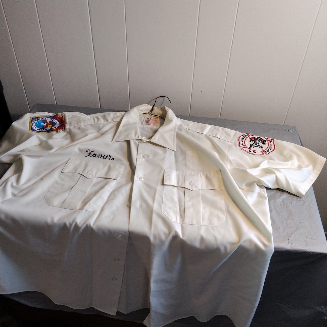 60s 70s Vintage the Enforcer Firefighter Uniform, Firemans Shirt ...