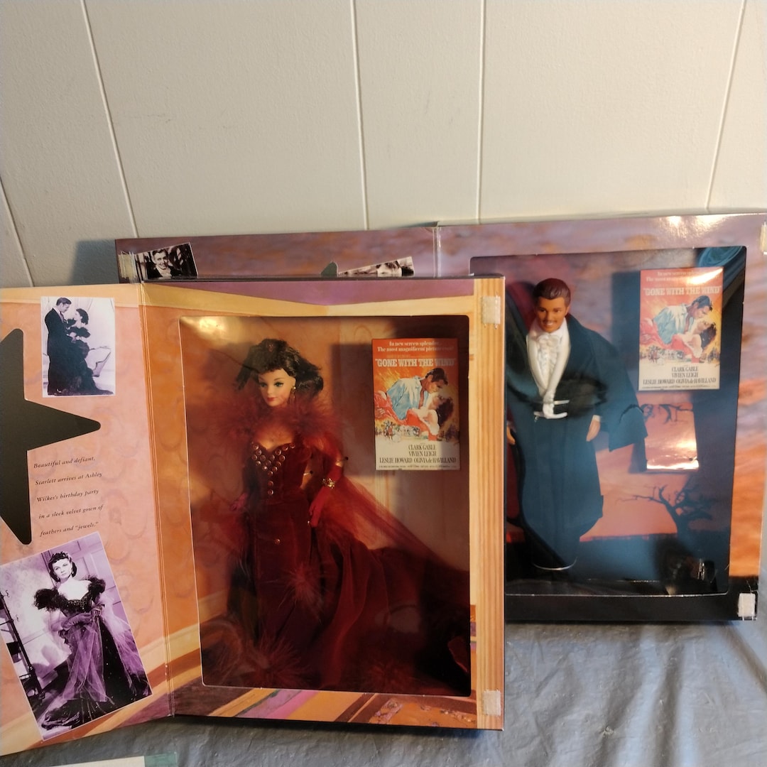 1990s Ken as Rhett Butler, Barbie as Scarlett O'hara Dolls in Box ...
