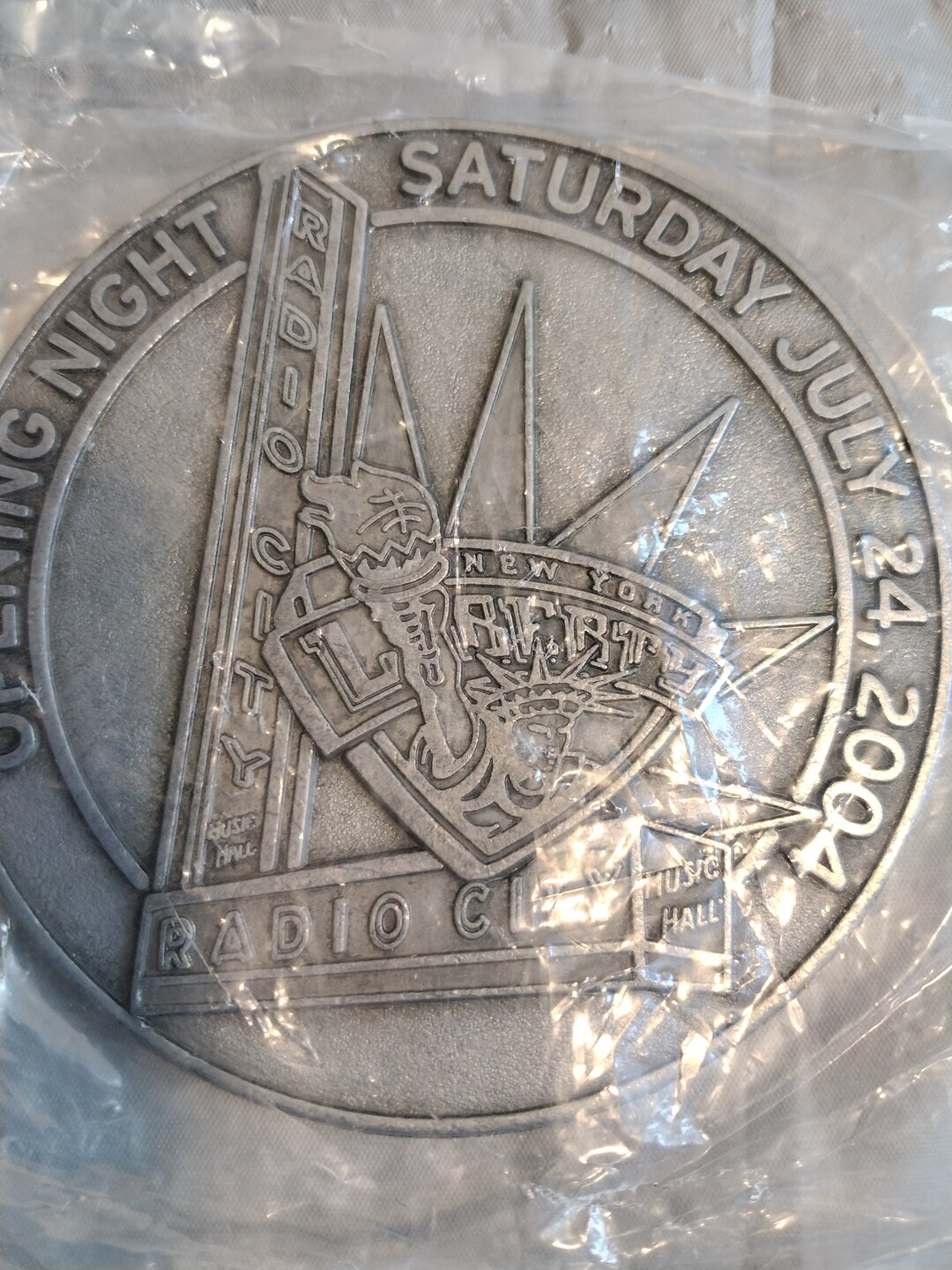 NOS Vintage NY Liberty Metal Medallions, Radio City Advertising - Etsy
