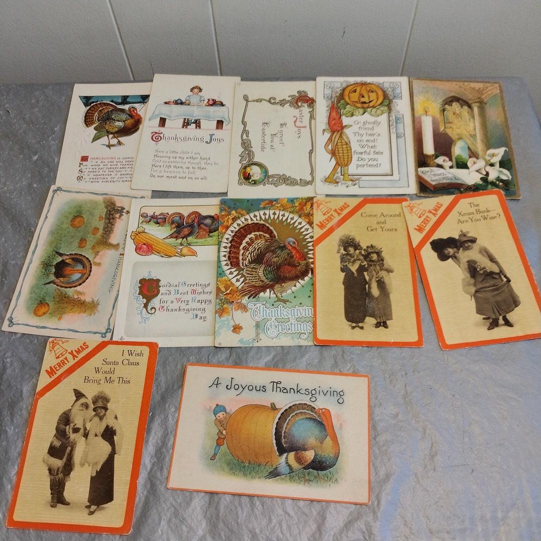 12 Vintage Antique Postcards, Holiday Theme Postcards - Etsy