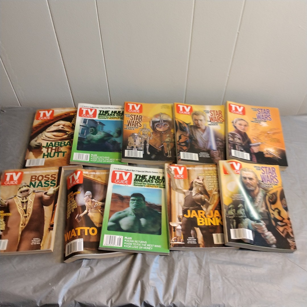 1990s TV Guide Lot, Star Wars TV Guides, Incredible Hulk TV Guides - Etsy