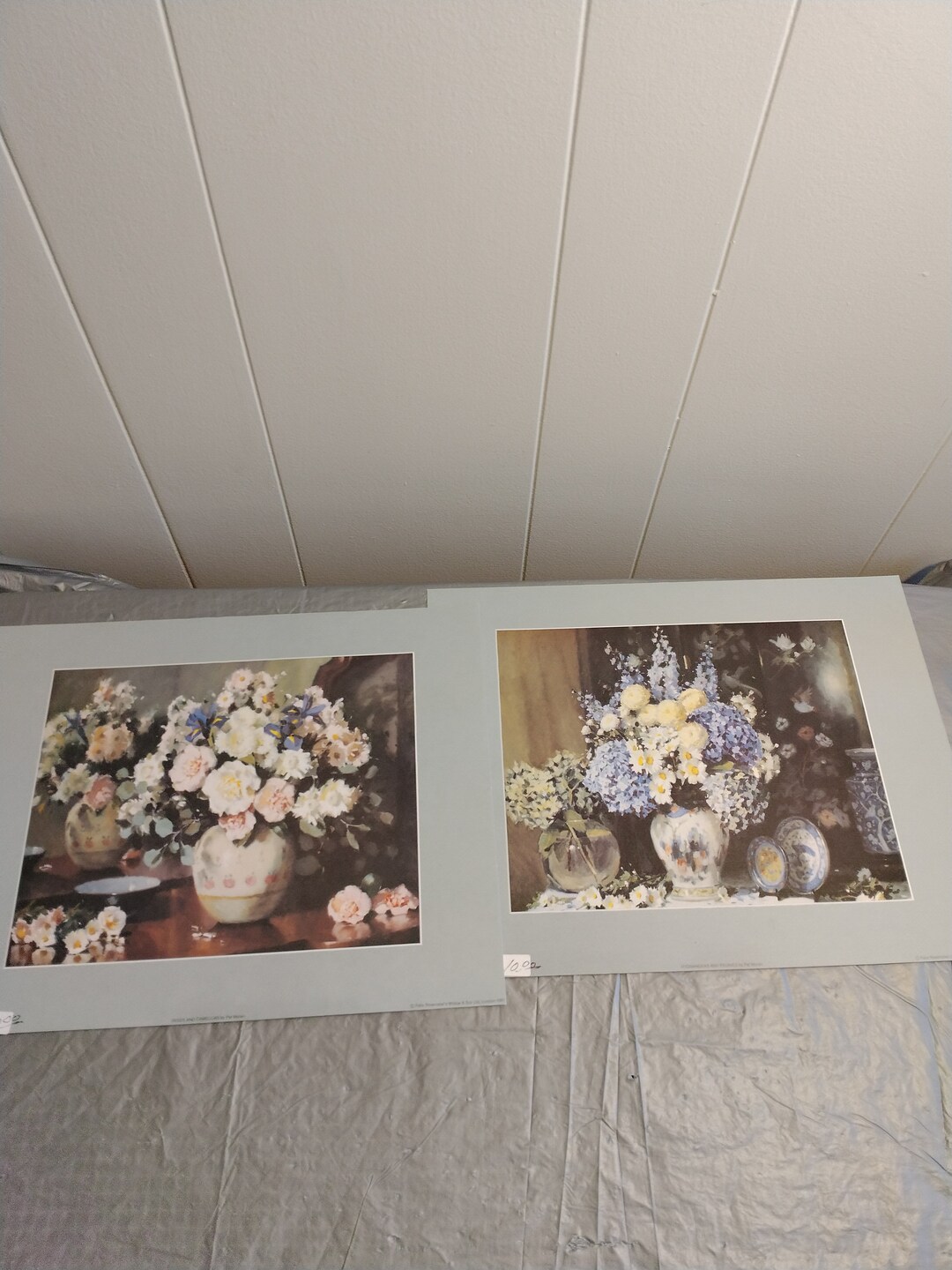 Pair 11x14" Pat Moran Floral Art Prints, Iris Camellias Hydrangeas ...