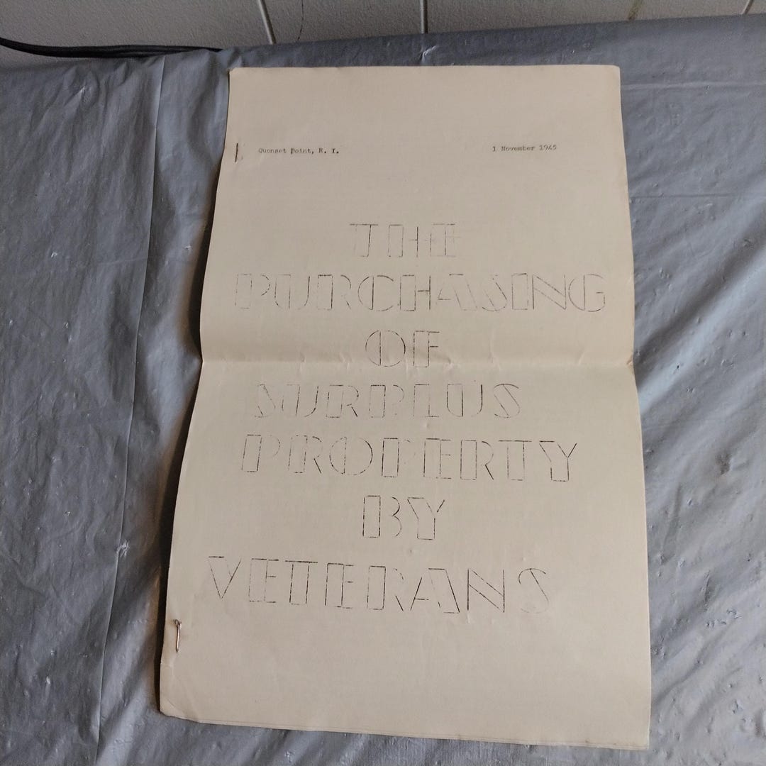 1945 the Purchasing of Surplus Property by Veterans, Vintage Militaria ...