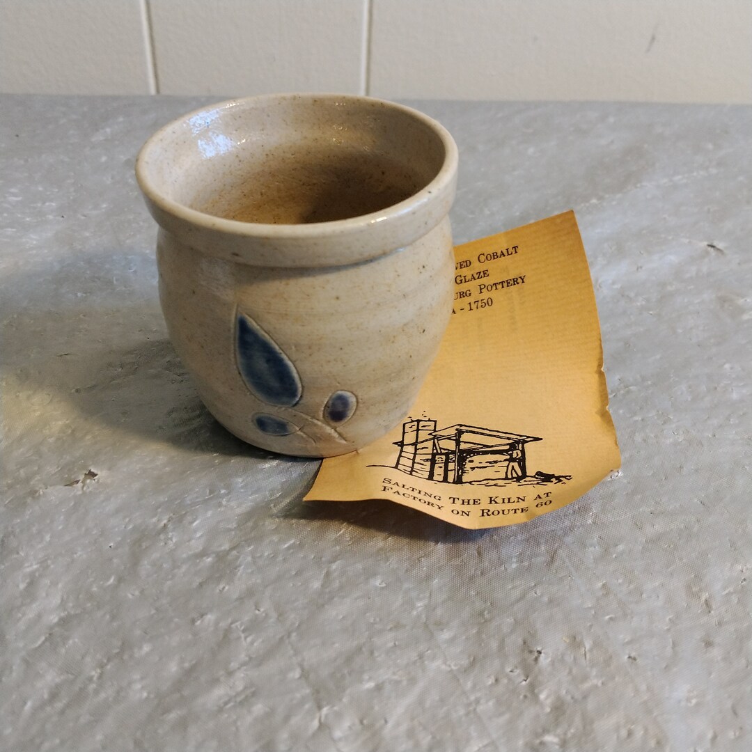 2 1/4" Cobalt Salt Glazed Ware Mini Crock - Etsy