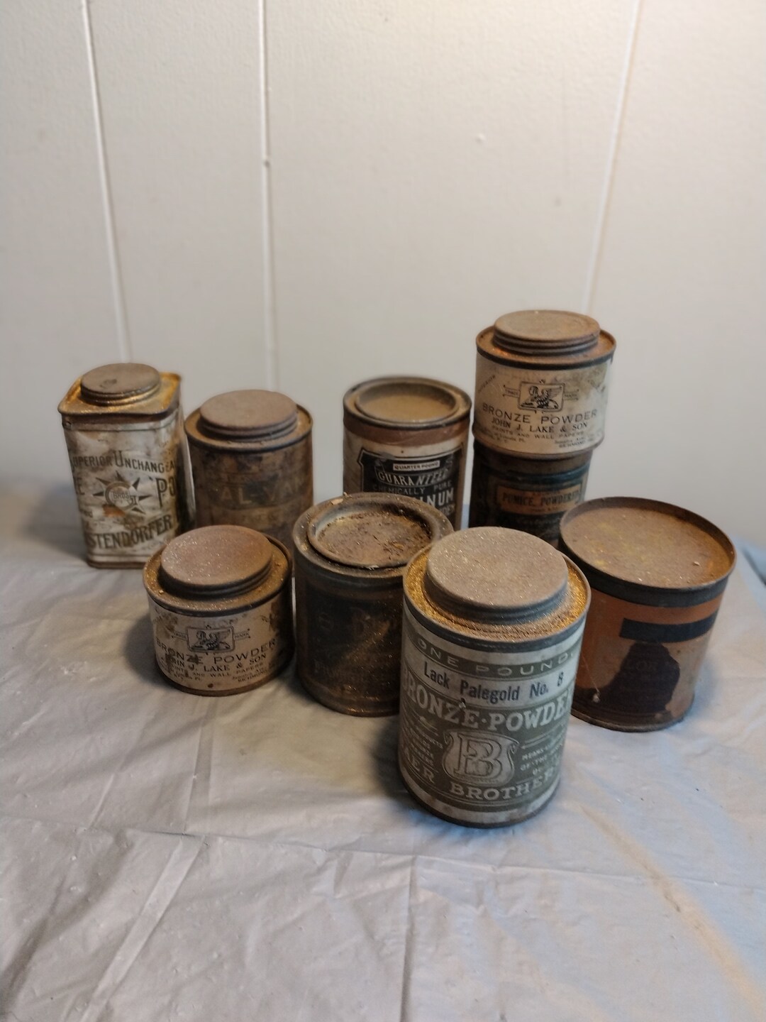 Vintage Lot of Bronze Powder Cans, Look & Read Description - Etsy