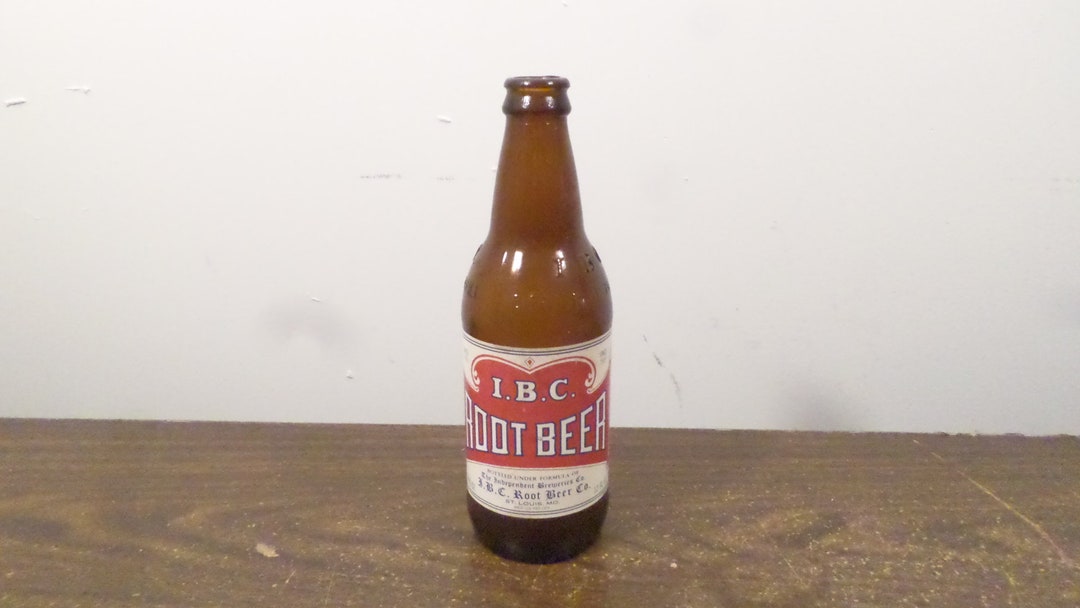 Vintage I.B.C Root Beer Bottle With Paper Label Independent - Etsy