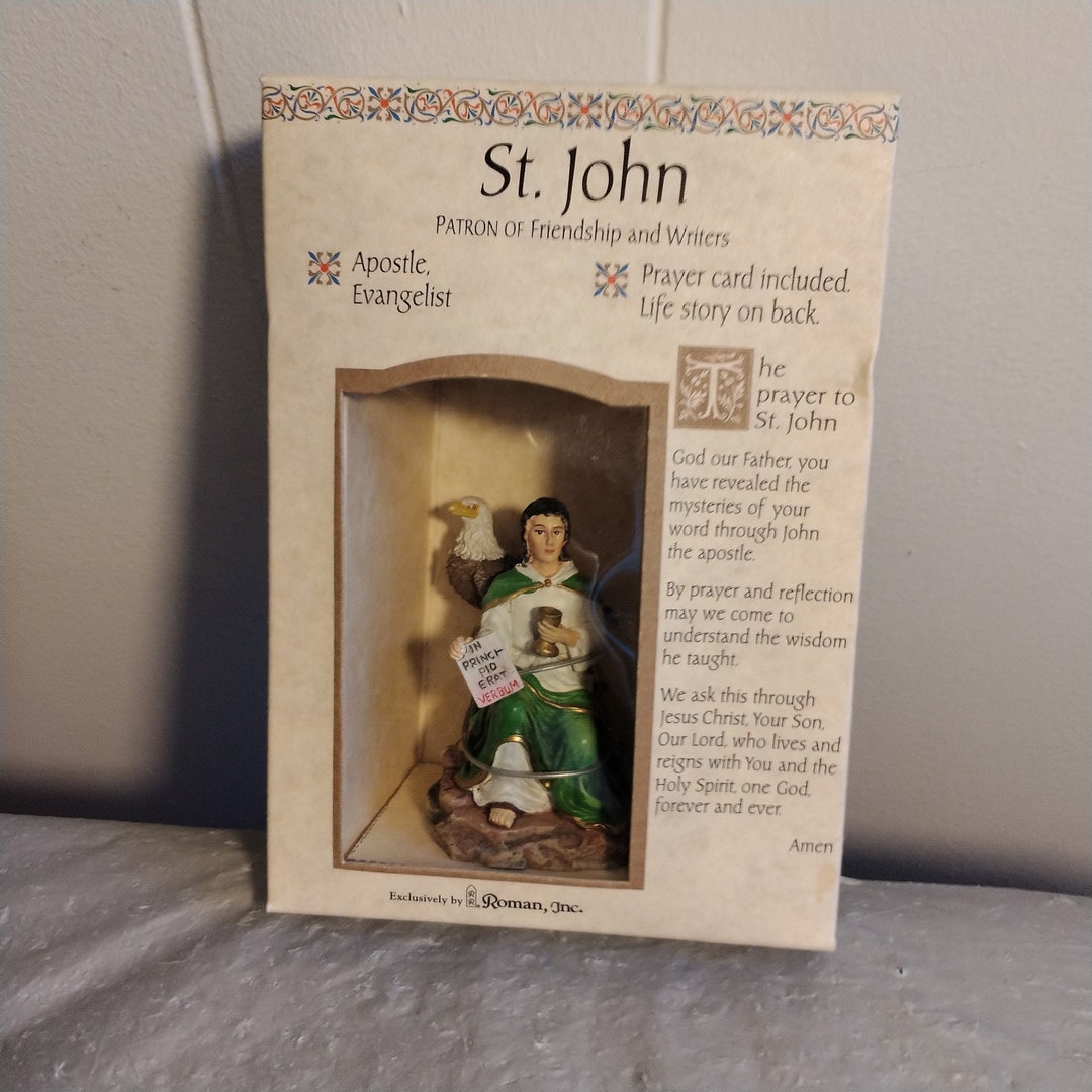 NOS Roman St John Patron of Frindship and Writers Figurine With Prayer ...