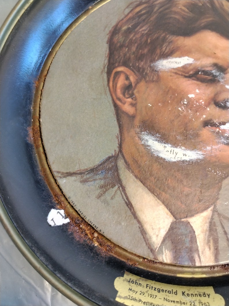 Vintage JFK John F Kennedy Metal Plate - Etsy