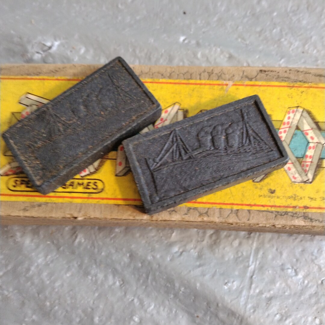 Vintage Wood Dominoes, Spear's Games England Dominoes - Etsy
