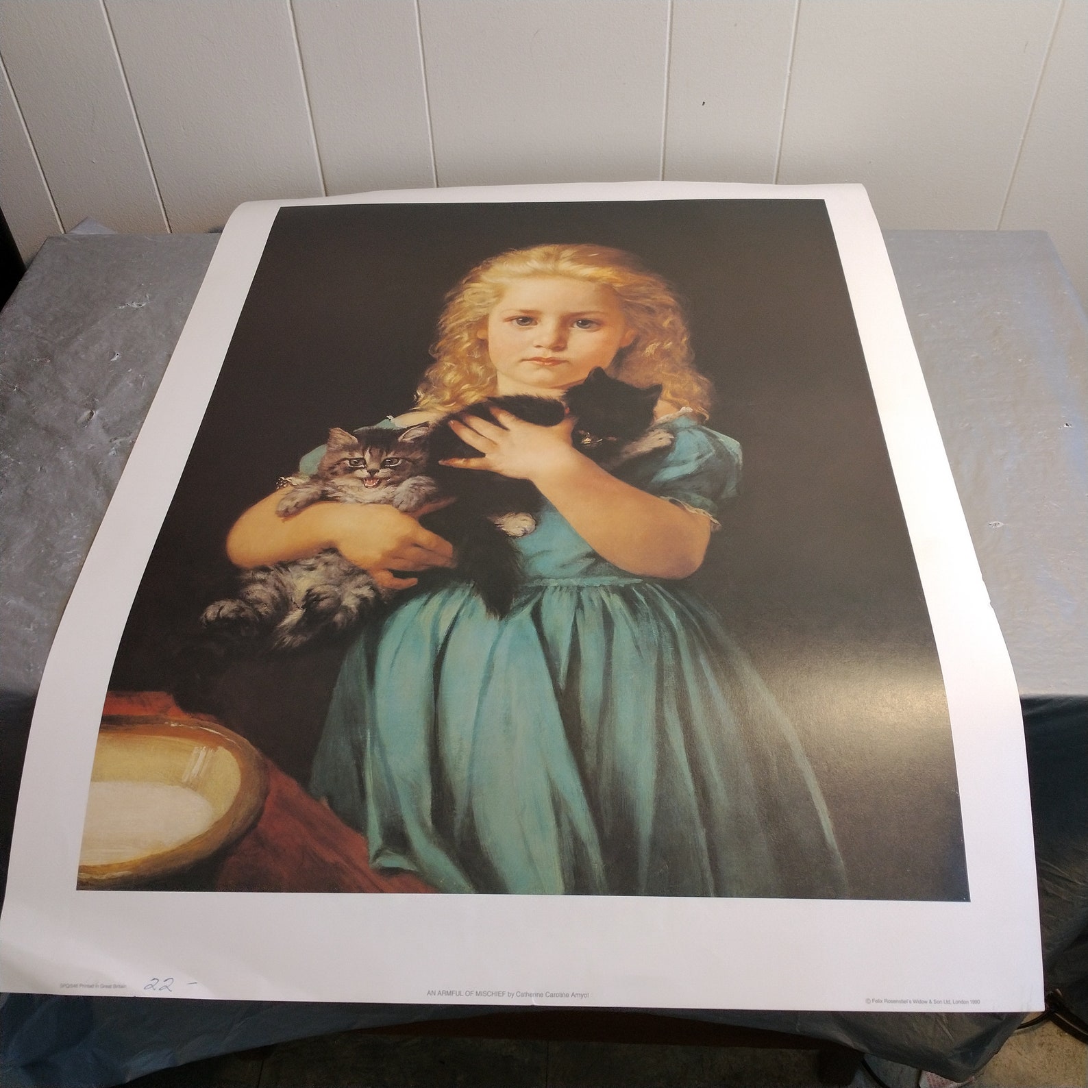 27.5x21" Vintage Art Print, an Armful of Mischief by Catherine Caroline ...