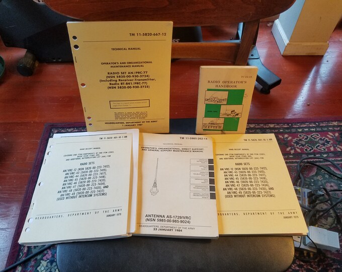 5 Vintage 1970's 1980's US Army Radio Handbook & Technical Manuals ...