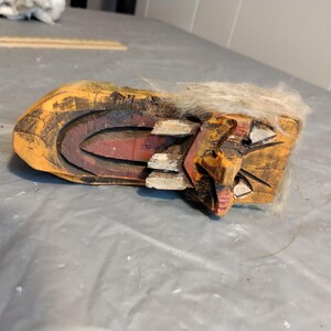 Vintage Wood Carved Two Sided Folk Art Primitive Face, Look and Read ...