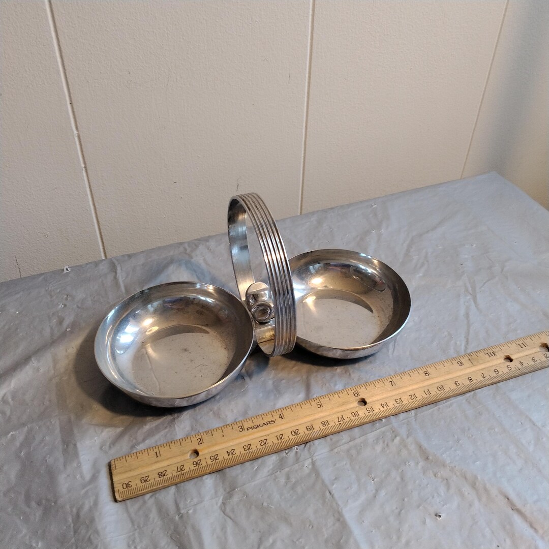 Vintage Chase Art Deco Chrome Double Nut Candy Dish, Look and Read ...