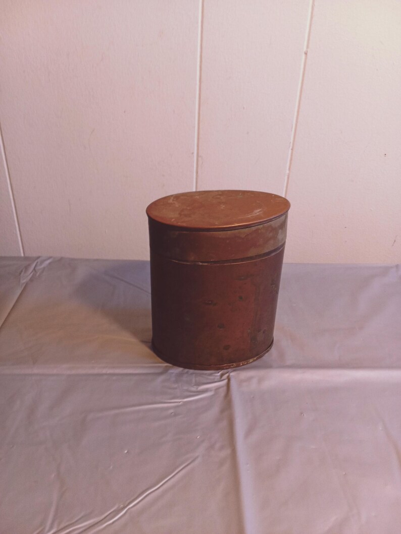 Vintage Hinged Copper Tin - Etsy