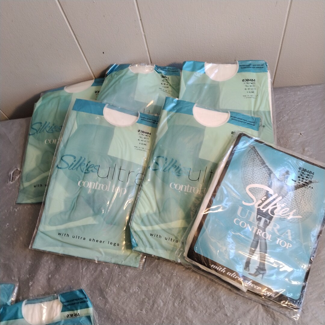 6 Pair Silkies Ultra Control Top X-tall White Pantyhose - Etsy