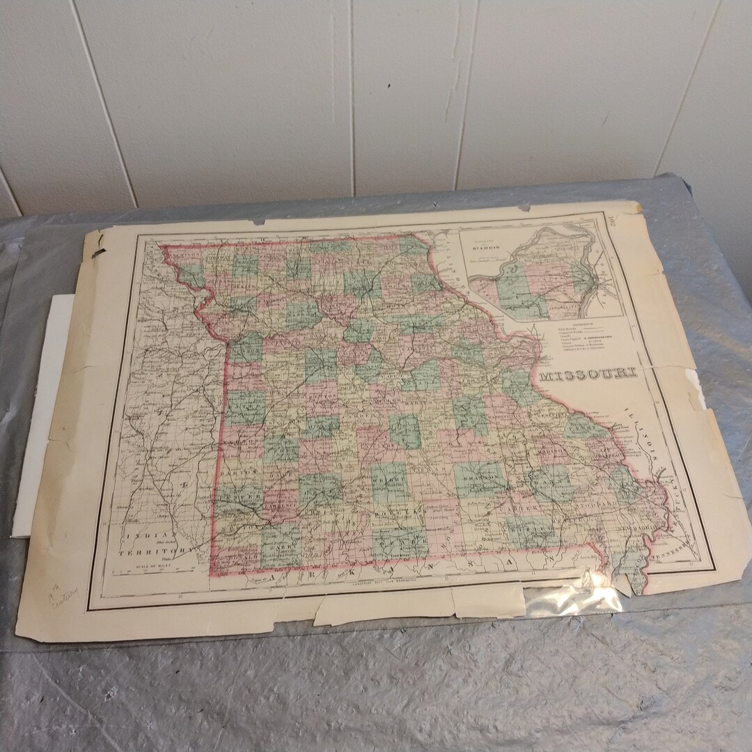 19th Century Missouri Map, 1800s Antique Map - Etsy