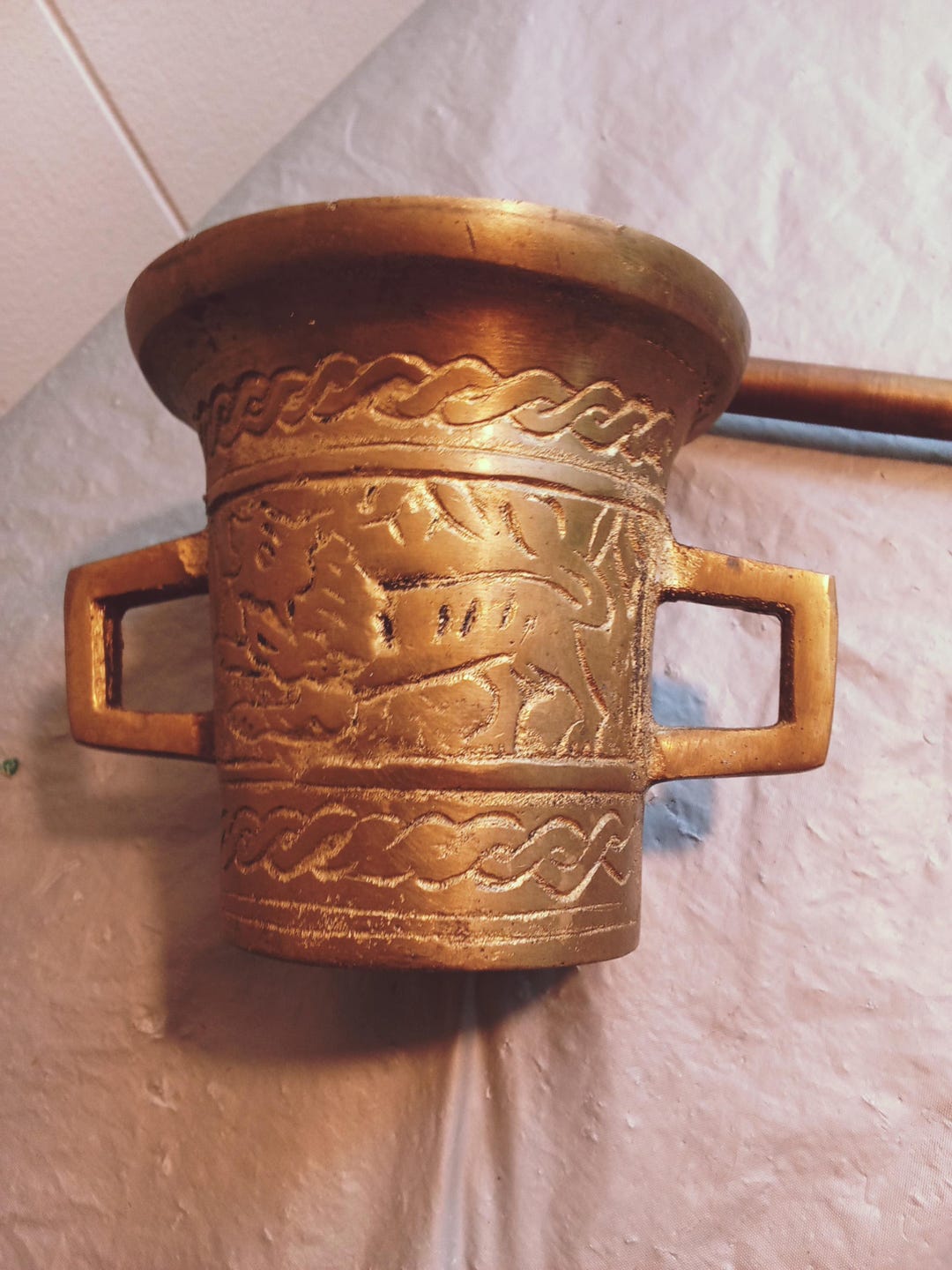 Vintage Brass Cup, Pestle & Mortar, Sound Cup - Etsy