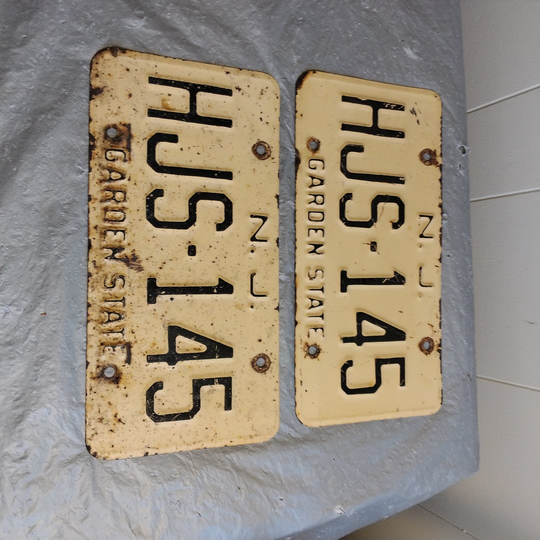 2 Vintage New Jersey NJ License Plates - Etsy