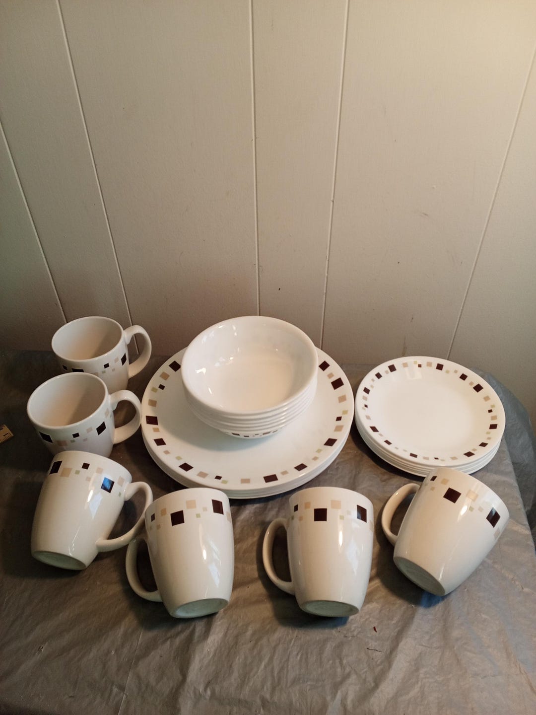 27pc Corelle Geometric Dinnerware Set for 6 - Etsy