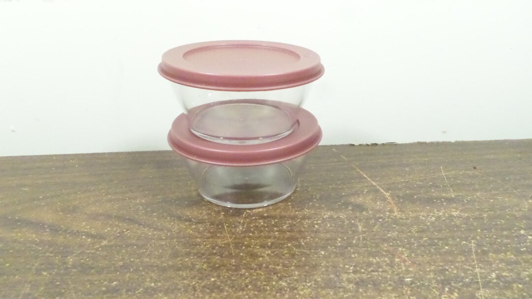 Set of 2 NOS Vintage Tupperware Acrylic Bowls With Lids, 290ml ...