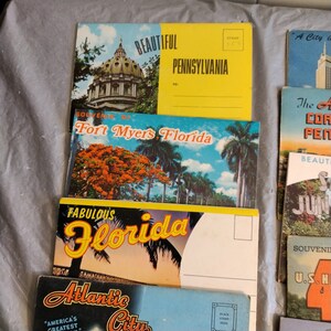 16 Vintage Fold Out Postcards, Atlantic City Florida PA OK TN & More - Etsy